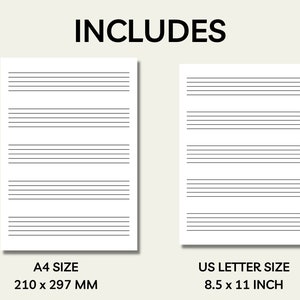 Printable Kids Music Manuscript: Large Staff Paper (a4/letter PDF/PNG ...