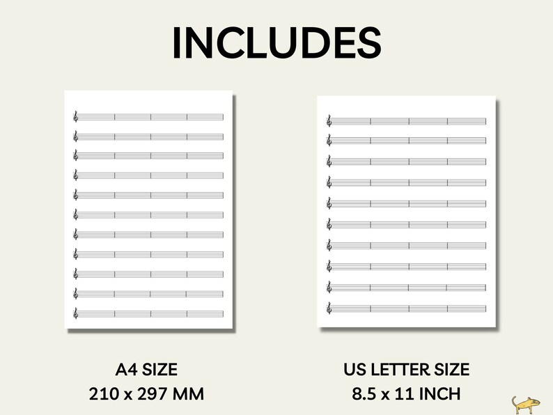 Blank Treble Clef Lead Sheet: Music Composition Paper (PDF & PNG) - Etsy