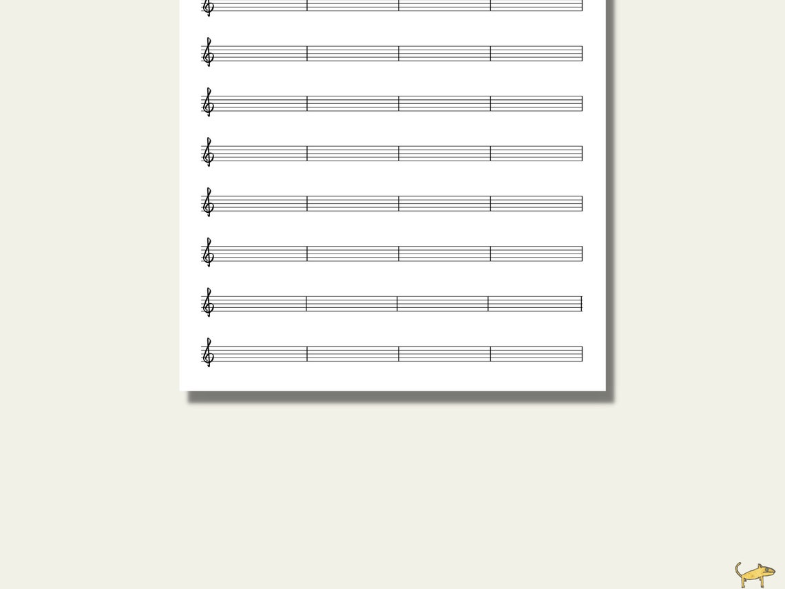 Blank Treble Clef Lead Sheet: Music Composition Paper (PDF & PNG) - Etsy