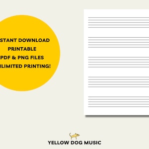Printable Kids Music Manuscript: Large Staff Paper (a4/letter PDF/PNG ...