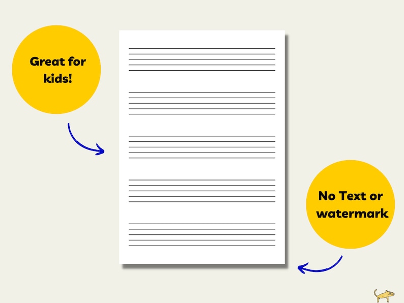 Printable Kids Music Manuscript: Large Staff Paper (a4/letter PDF/PNG ...