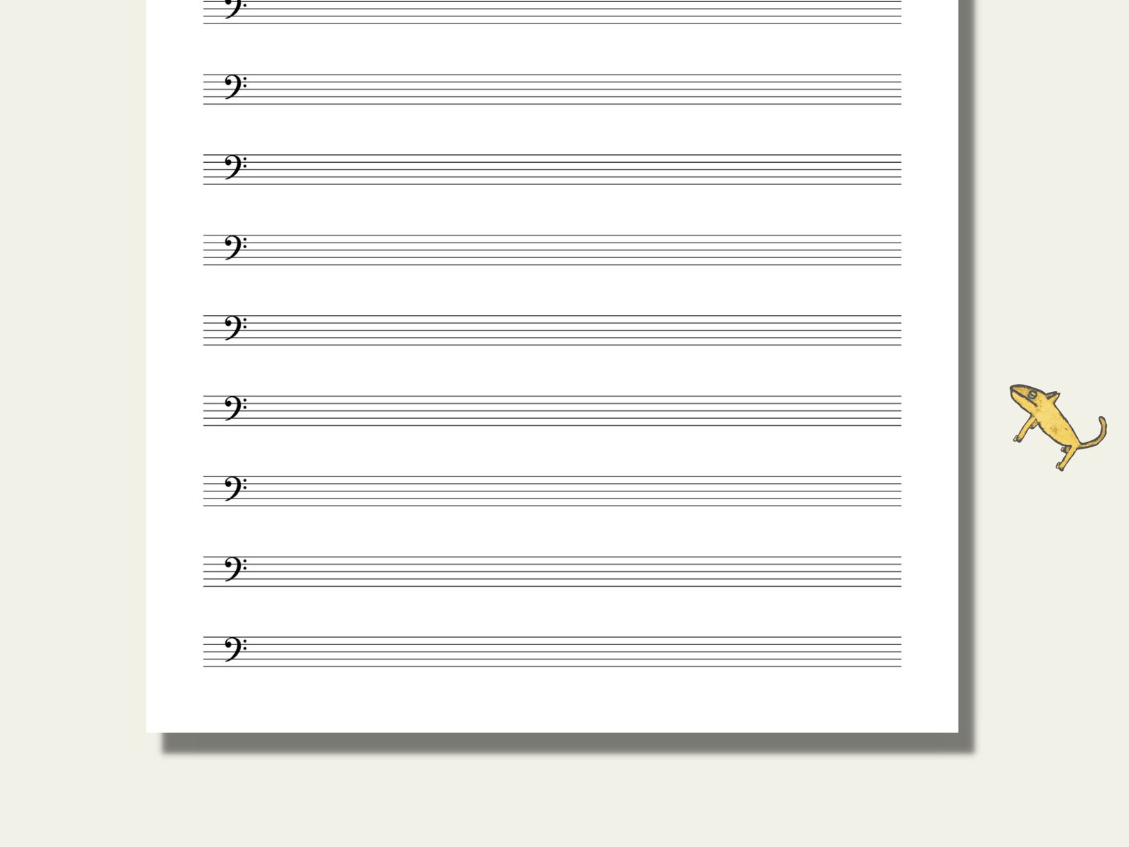 Printable Bass Clef Manuscript, Bass Clef, Music Paper, A4, US Letter ...