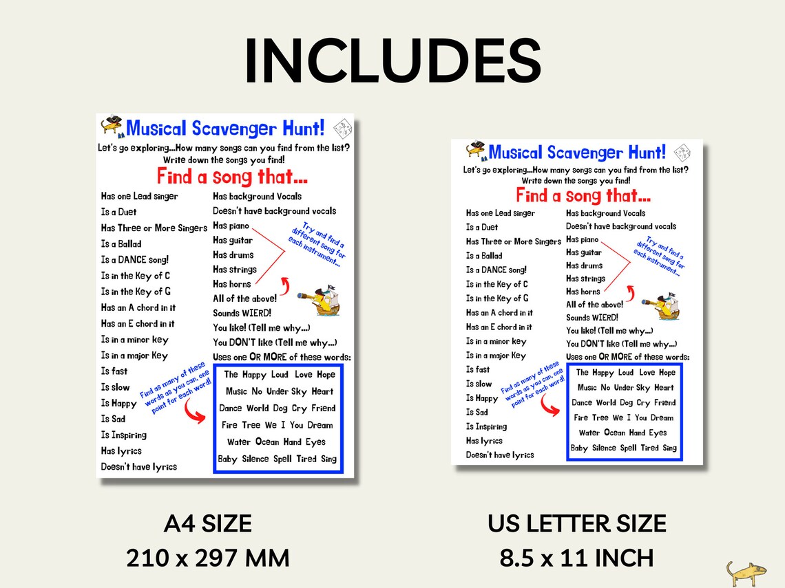Musical Scavenger Hunt: Music Theory Games & Worksheets (PDF/PNG) - Etsy