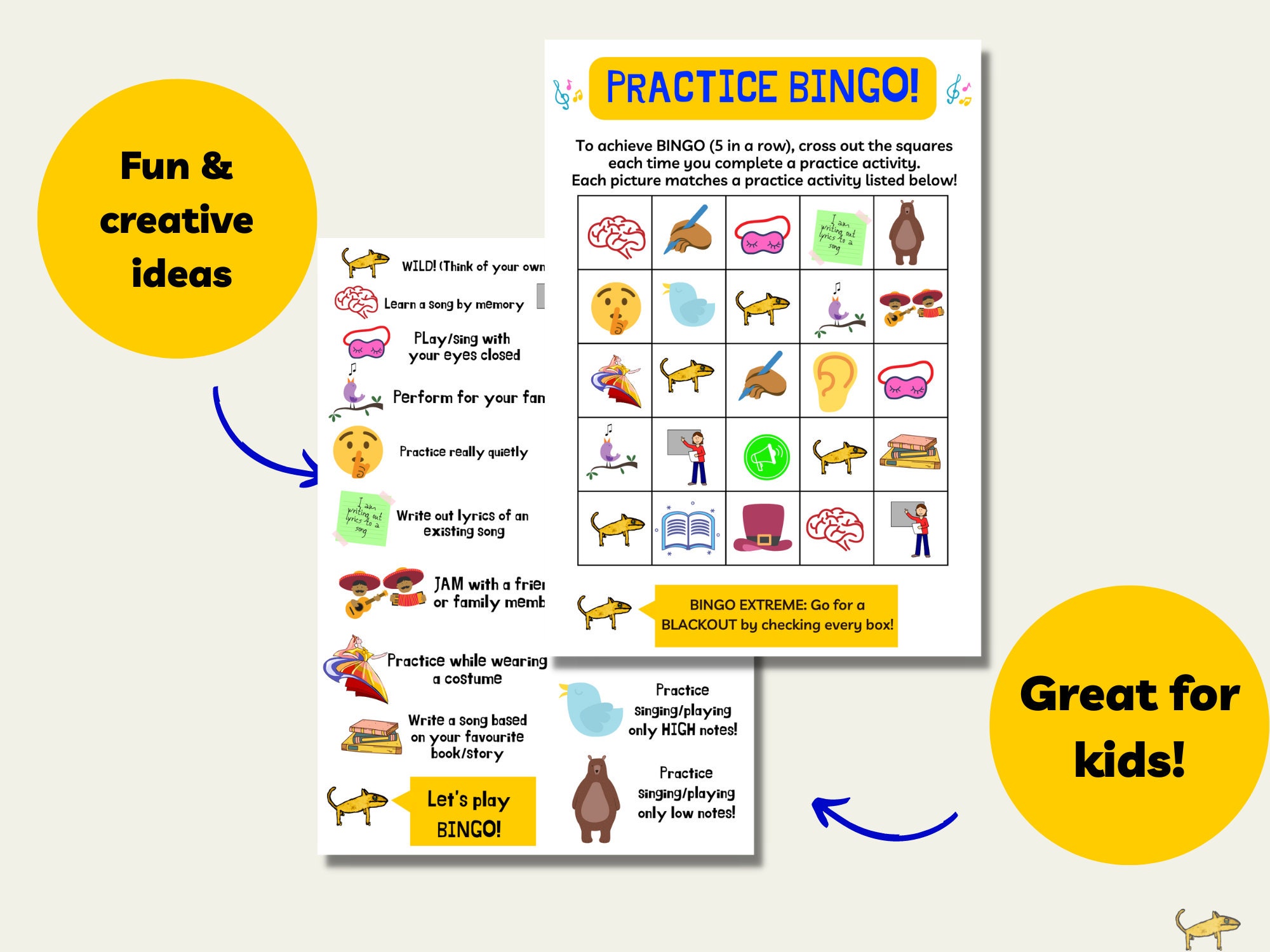 Music Bingo Worksheet, Practice Bingo, Music Lesson Games, Printable ...