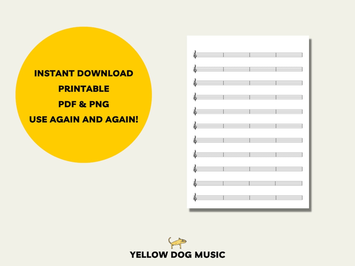 Blank Treble Clef Lead Sheet: Music Composition Paper (PDF & PNG) - Etsy
