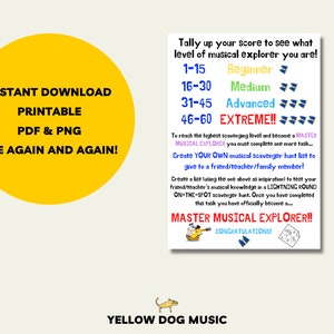 Musical Scavenger Hunt, Music Games, Music Theory Games, Music ...