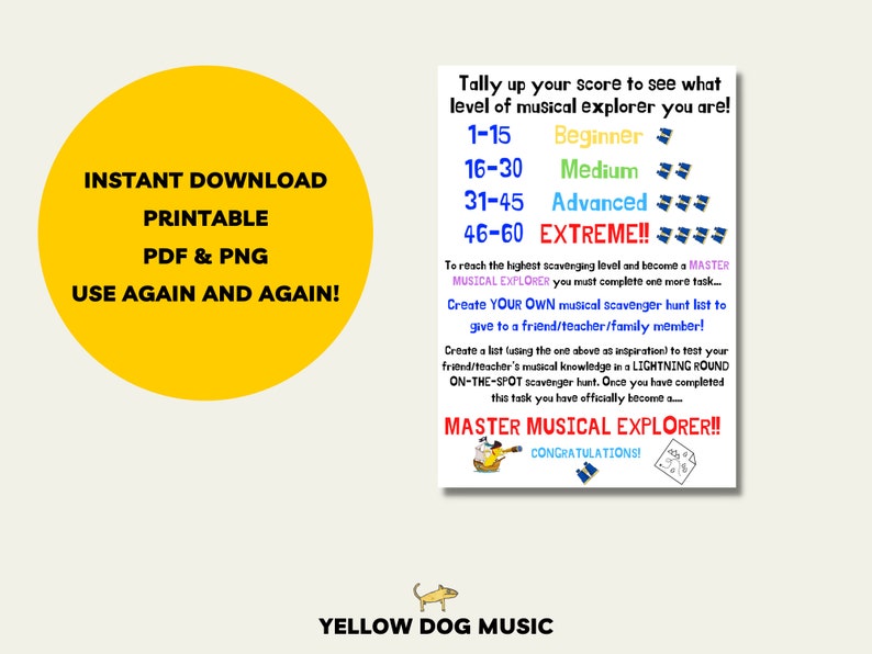 Musical Scavenger Hunt: Music Theory Games & Worksheets (PDF/PNG) - Etsy