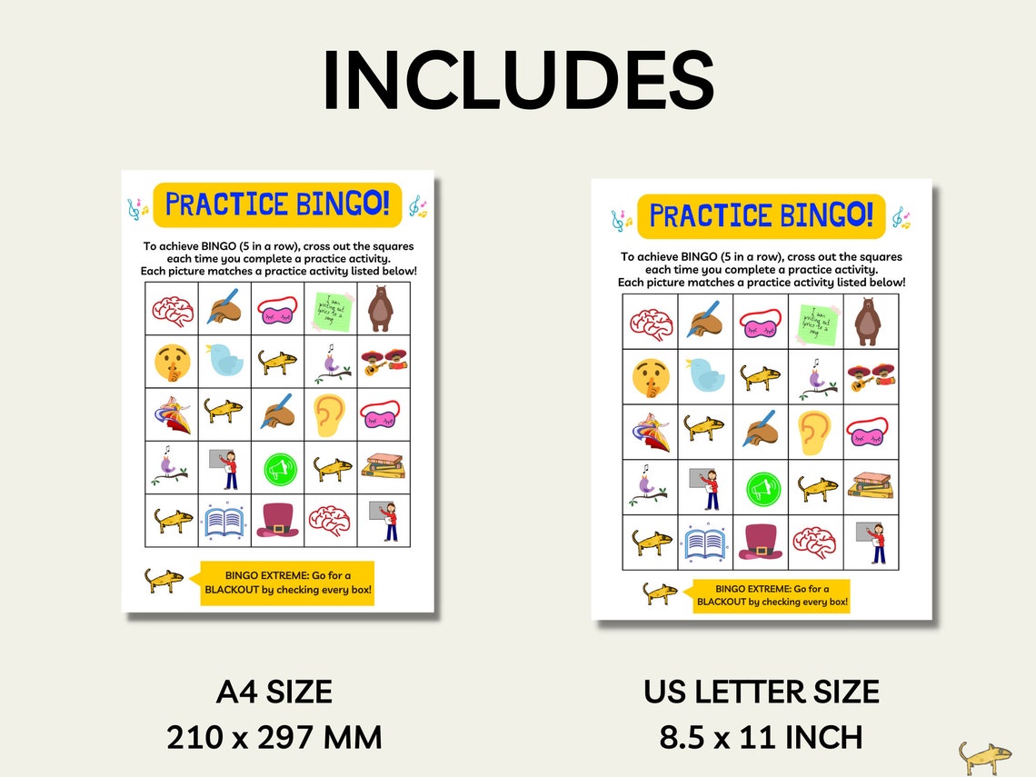 Music Bingo Worksheet, Practice Bingo, Music Lesson Games, Printable ...