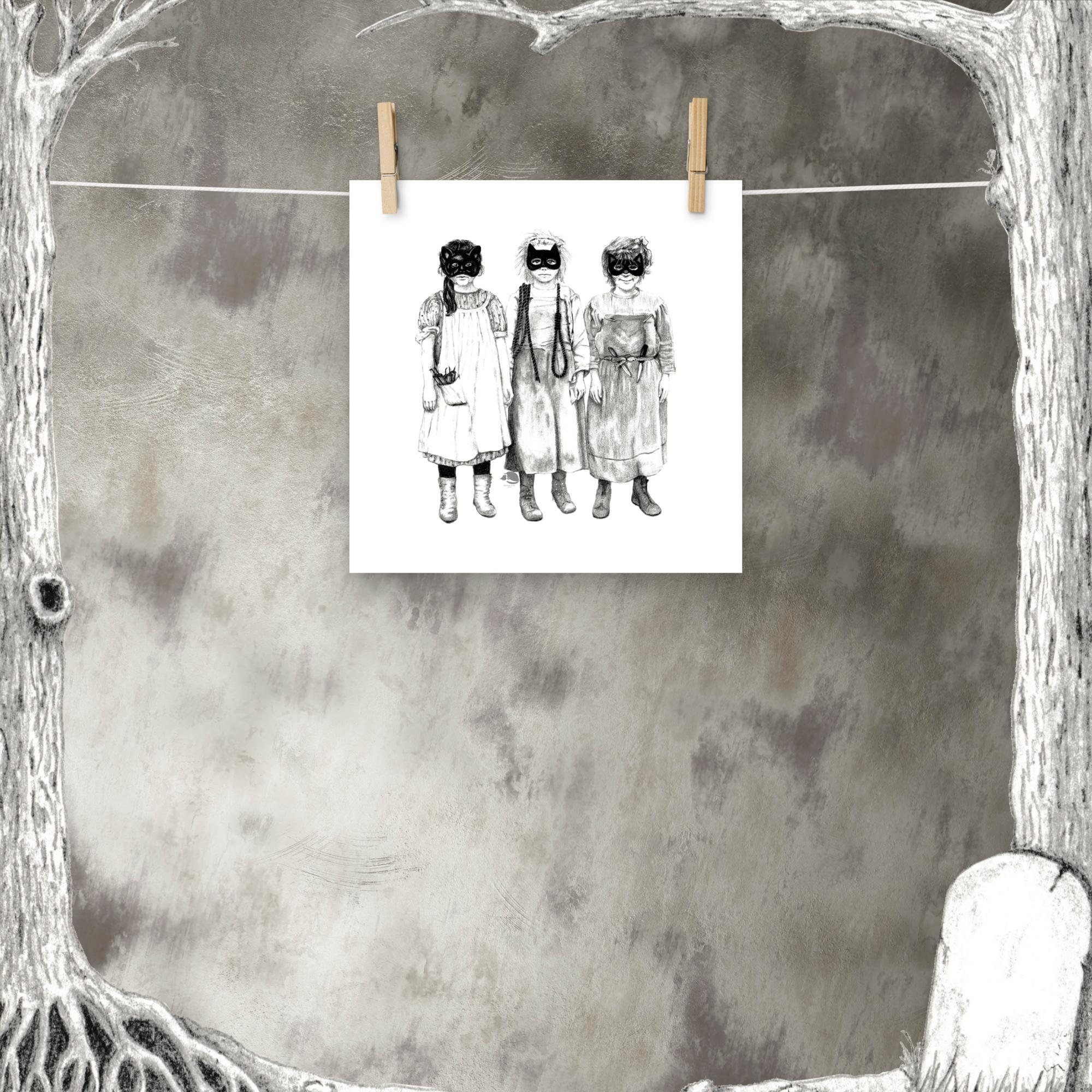 Kitty Cat Gang Spooky Poster Creepy Art Scary Dark - Etsy