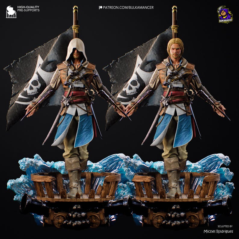 Edward Kenway Assassin's Creed Black Flag 3D Resin Garage Kit | DIY ...