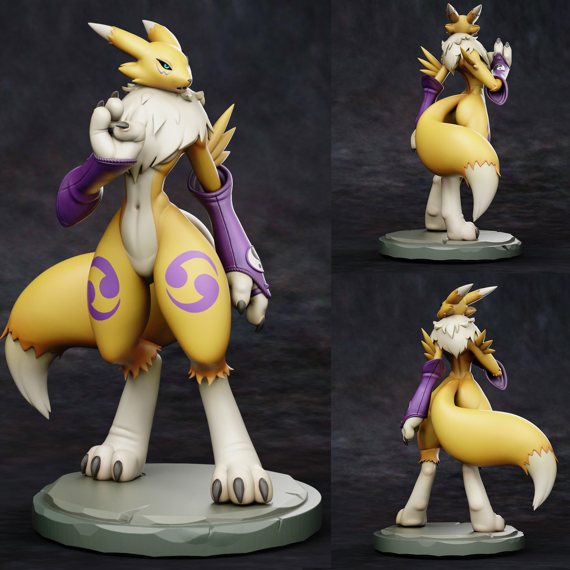 Renamon Garage Kit | Diorama Base | Kitsune | Furry | Manuel De Jorge - Etsy