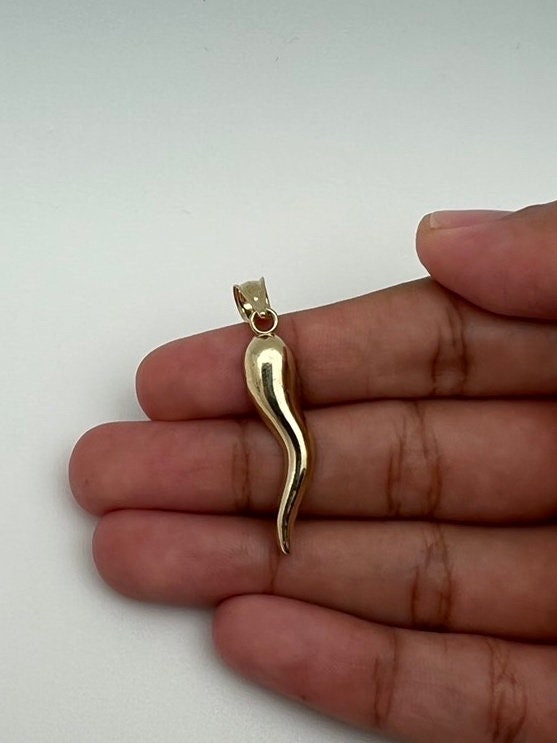 Authentic 10K Solid Gold Cornicello Italian Horn Charm/pendant, Good ...