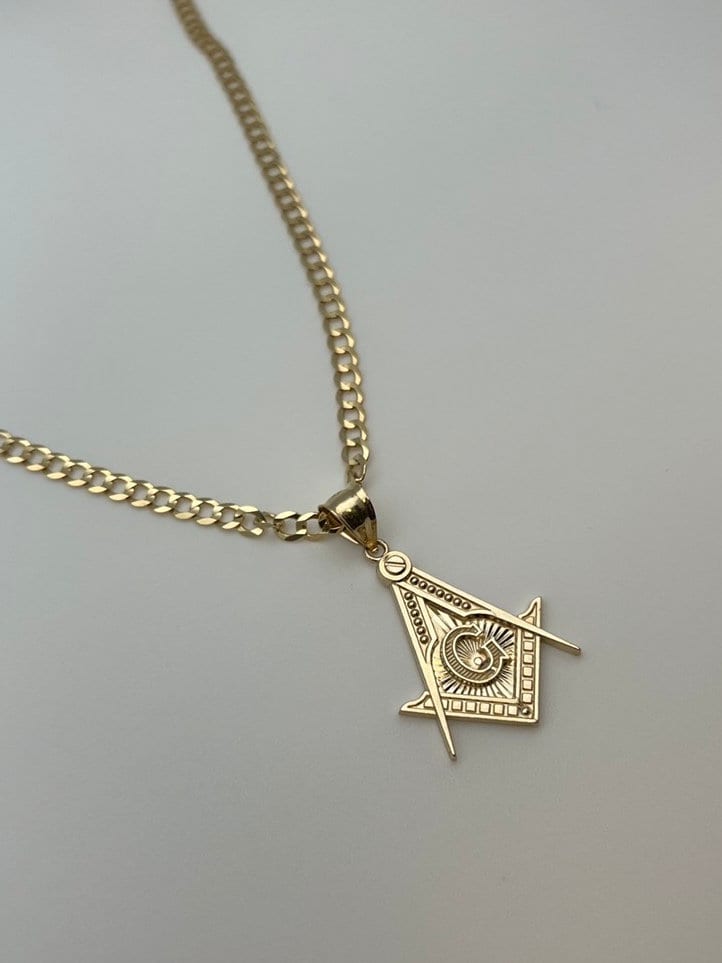 10K Authentic Yellow Gold Freemason Masonic Pendant/charm. Solid 10K ...