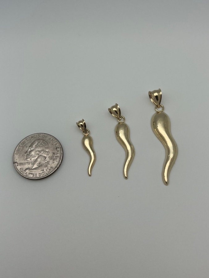 Authentic 10K Solid Gold Cornicello Italian Horn Charm/pendant, Good ...