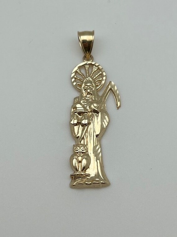 Authentic 10K Yellow Solid Gold Grim Reaper Pendant. Diamond - Etsy