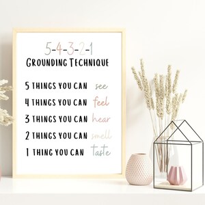 Grounding Technique Printable Poster, Therapy Office Decor, Classroom ...