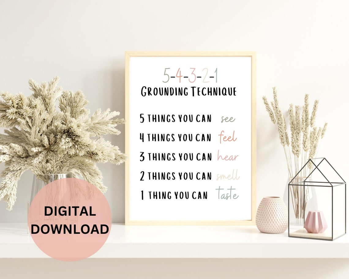 Grounding Technique Printable Poster Therapy Office Decor - Etsy