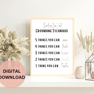 Grounding Technique Printable Poster Therapy Office Decor - Etsy