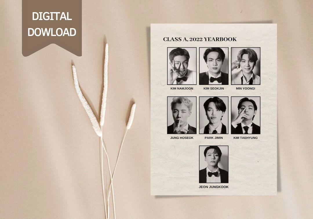 BTS Members Print Version 3. BTS School Yearbook Print / BTS - Etsy
