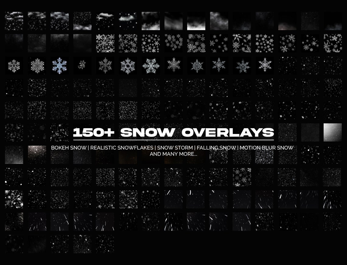 Snow Overlay MEGA BUNDLE, Realistic Photo Overlays + FREE Light ...