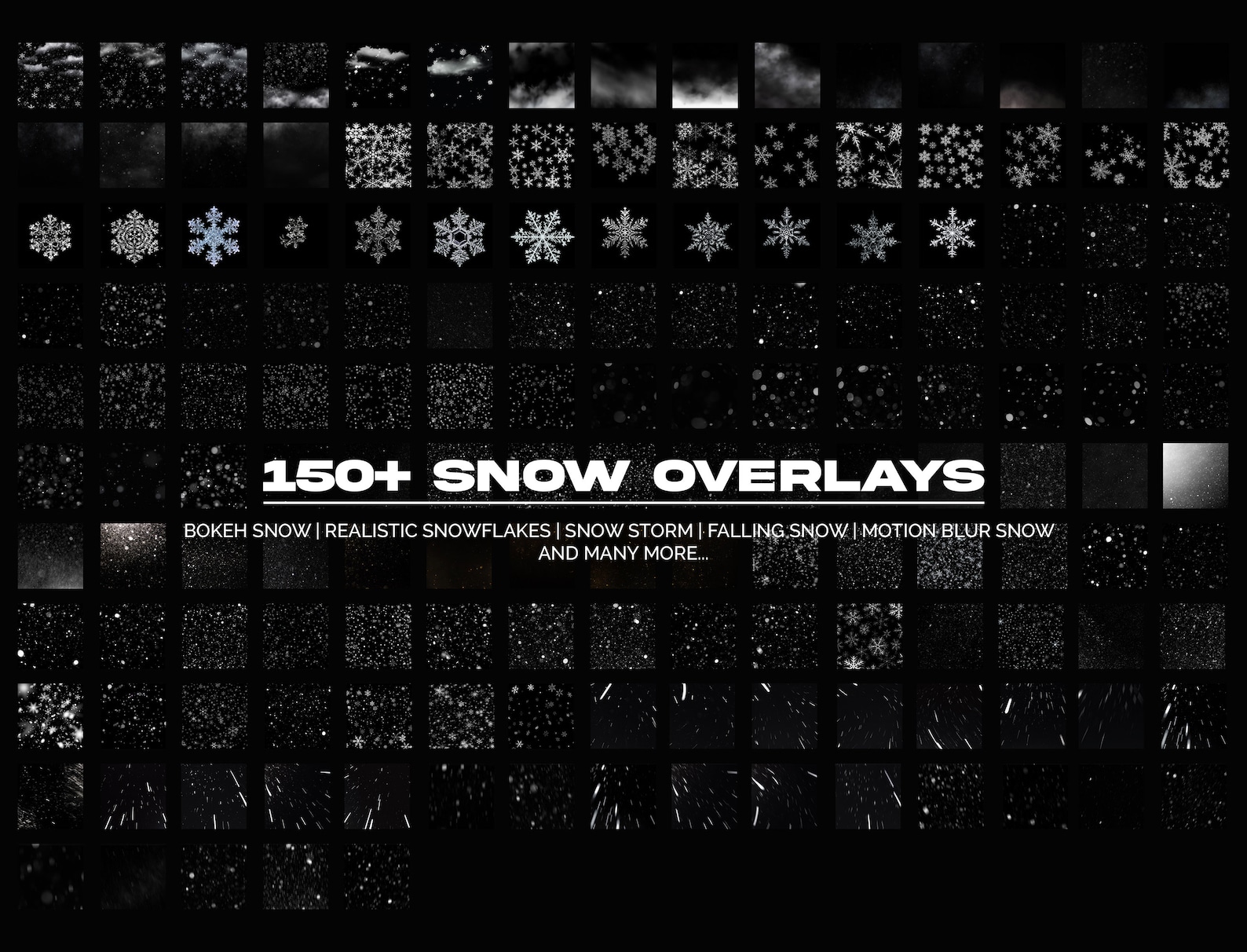 Snow Overlay MEGA BUNDLE, Realistic Photo Overlays + FREE Light ...