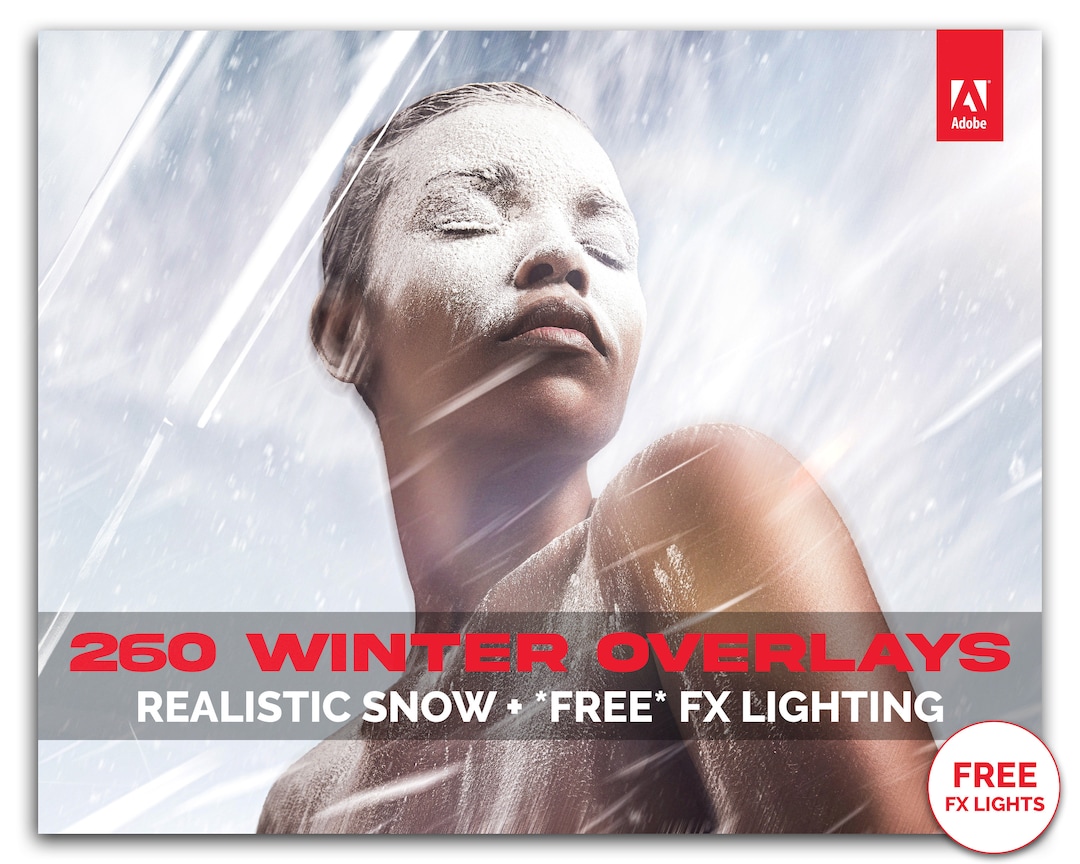 Snow Overlay MEGA BUNDLE, Realistic Photo Overlays + FREE Light ...