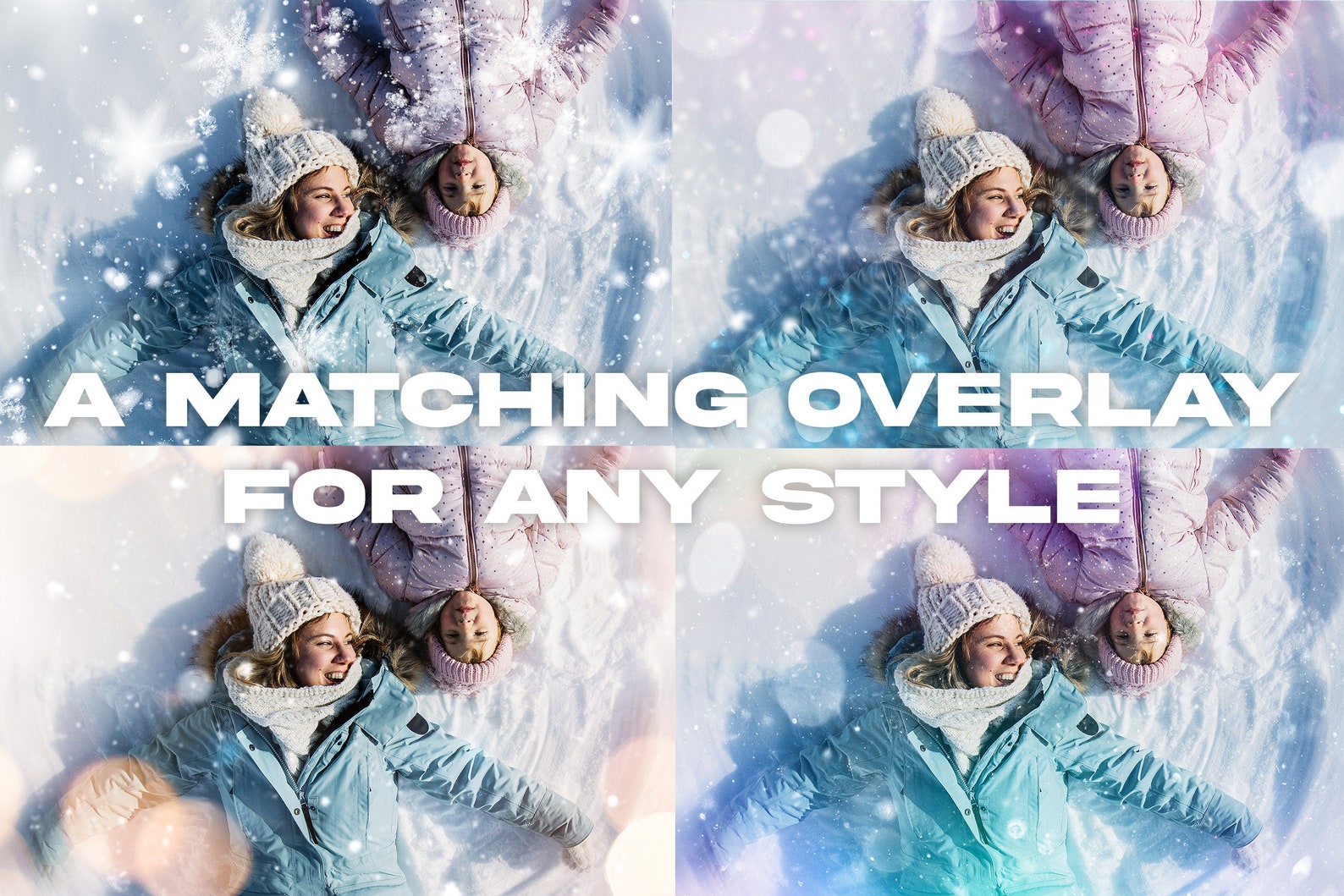 Snow Overlay MEGA BUNDLE, Realistic Photo Overlays + FREE Light ...