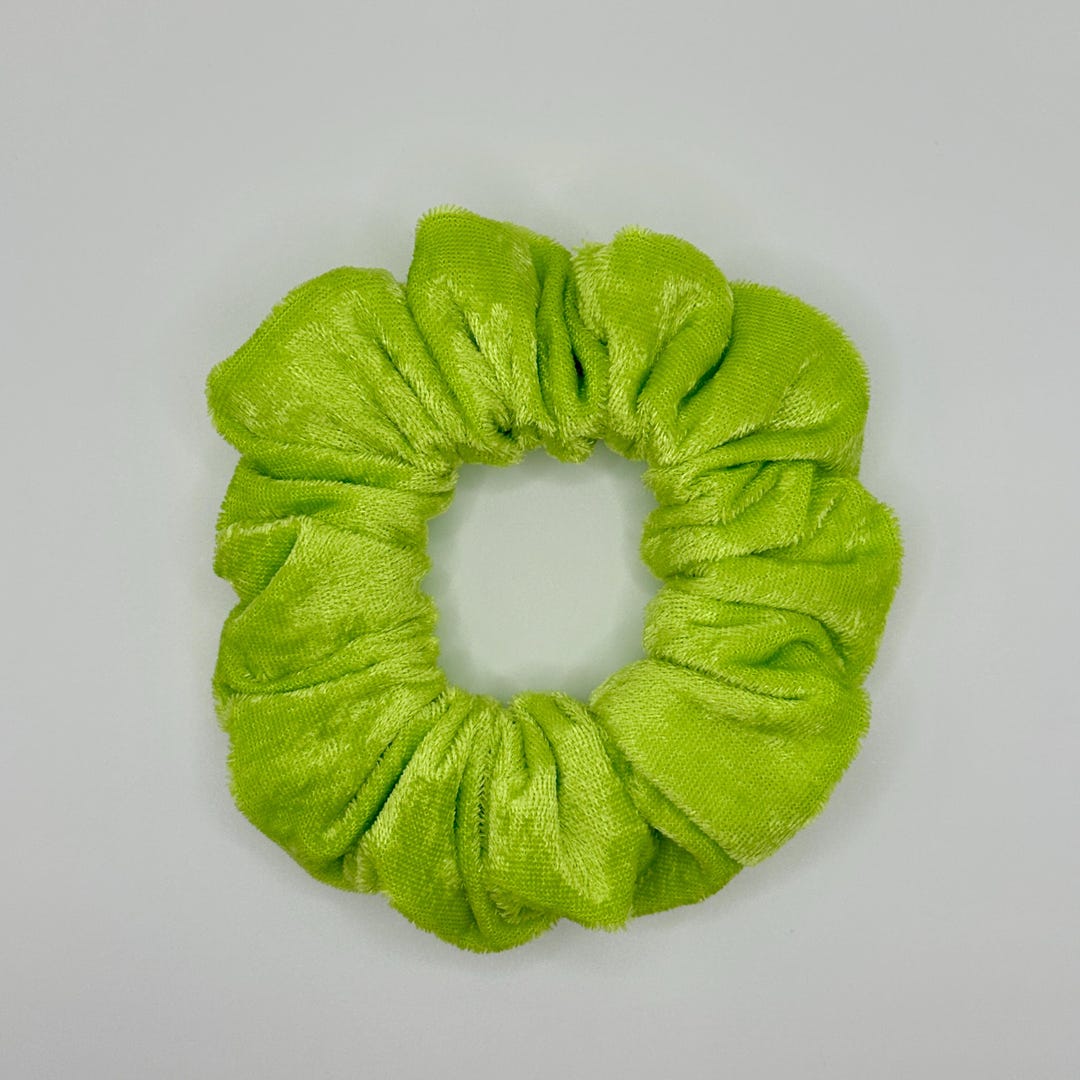 Chartreuse Green Velvet Handmade Scrunchie / Medium / Durable Hair ...