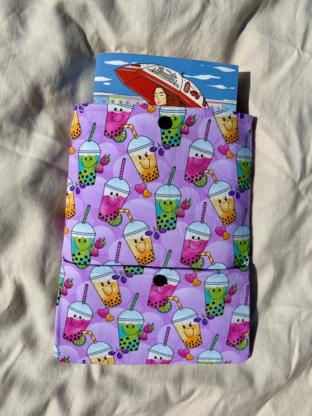 Boba Babe Book Sleeve With Snap and Pocket | Ebook Pocket | E Reader ...