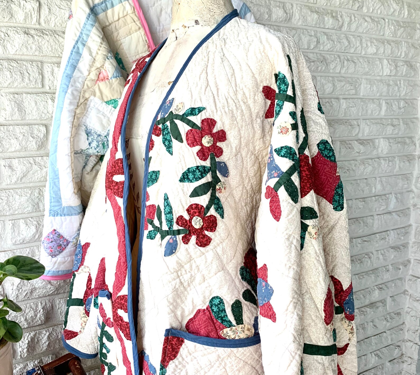 Vintage Quilt Coat Jacket Handmade Size X-large Boho Trendy Quilt ...