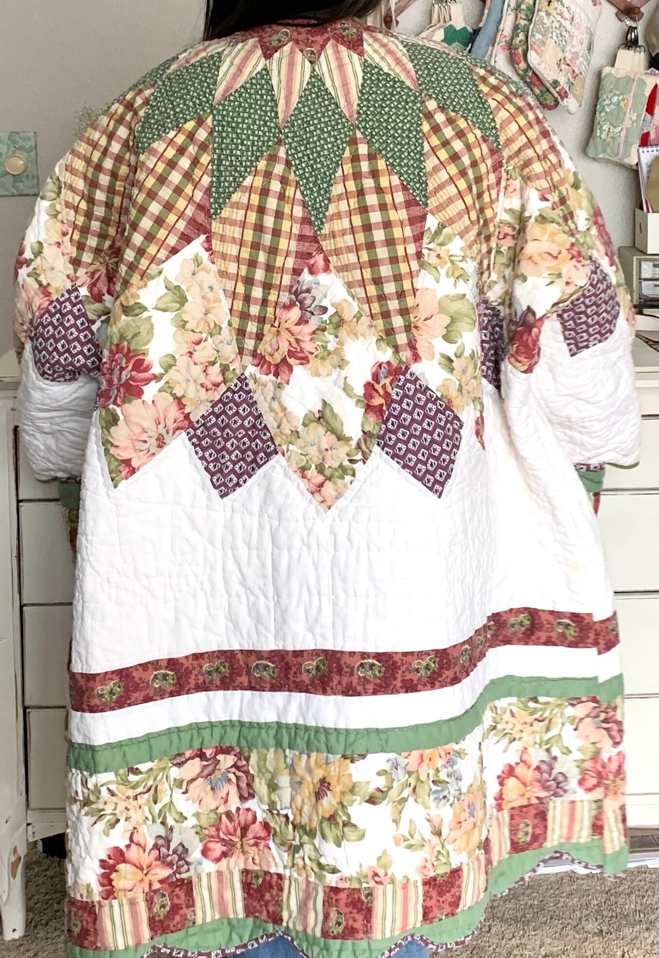 Vintage Quilt Coat Jacket Handmade Size 2xlarge Boho Trendy Quilt ...