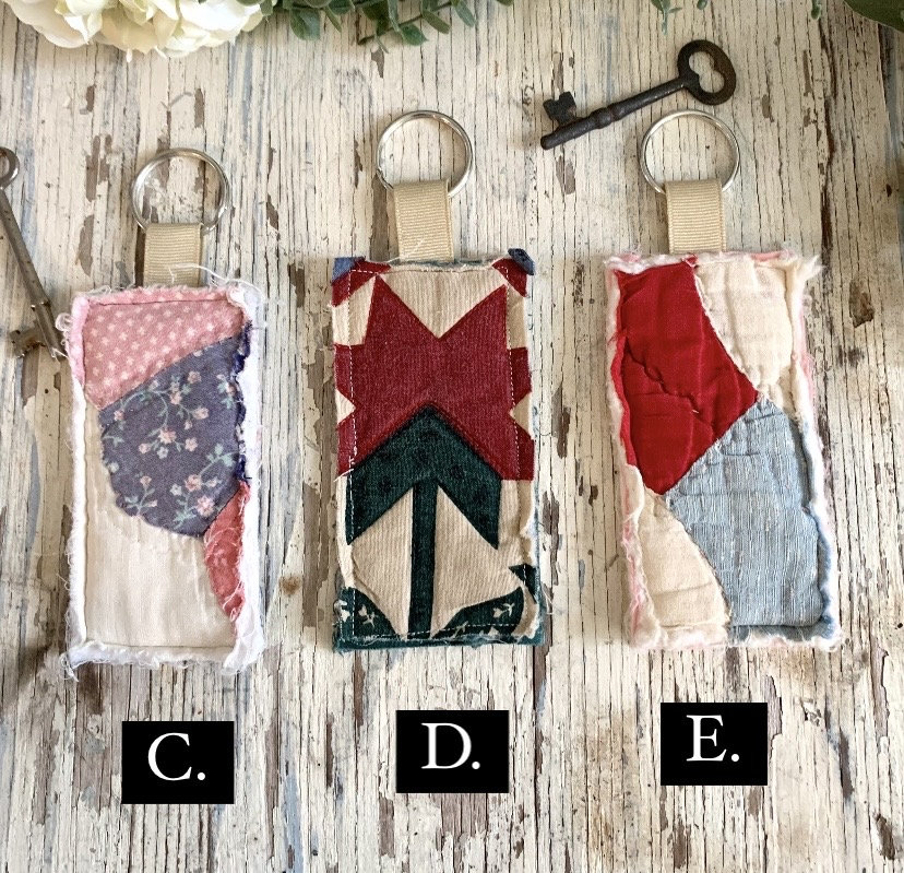 Vintage Quilt Keychain Key Fob Dresden Plate/patchwork Squares/circle ...
