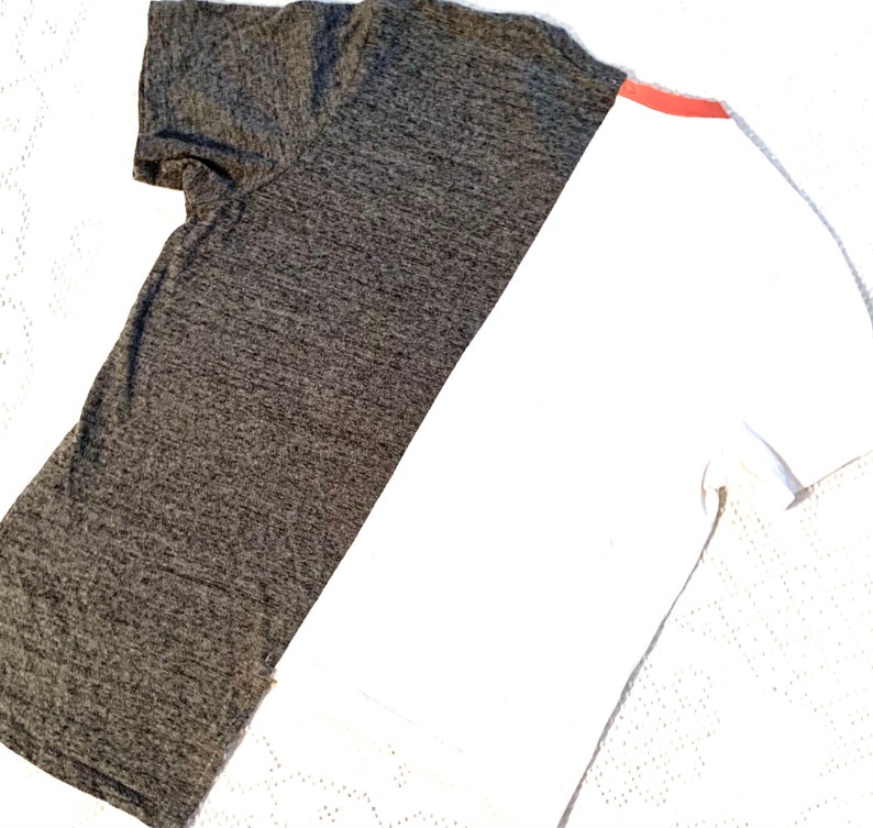 Reworked Tee Levis T-shirt Split Tee/spliced Tee Ladies M Half Cropped ...