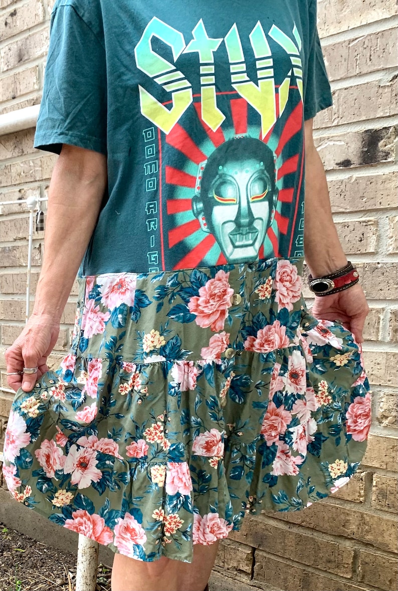 Styx T Shirt Dress Maxi Dress Reworked T Shirt Sustainable Small/medium ...