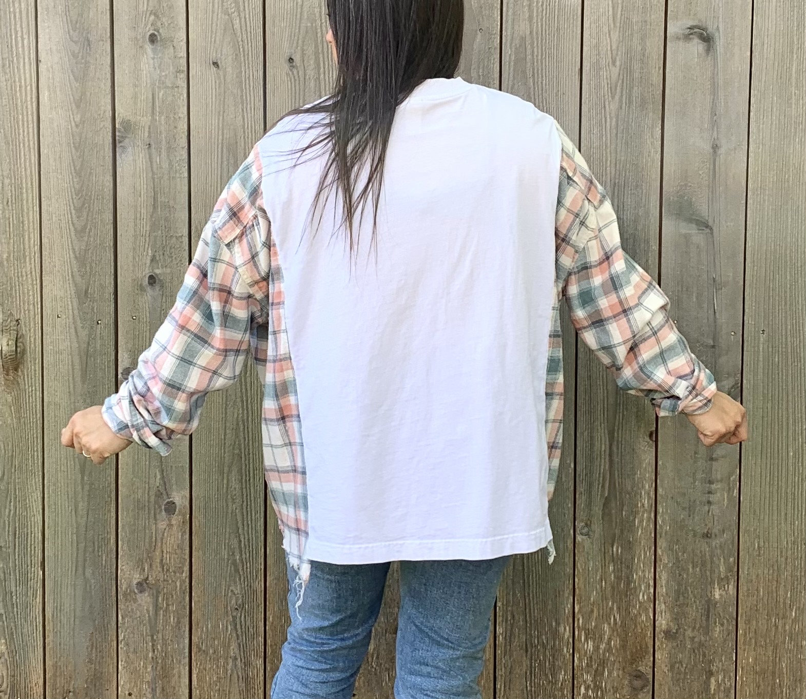 Reworked Nirvana Tee and Flannel Rework Sustainable Clothing Tops Shirt ...