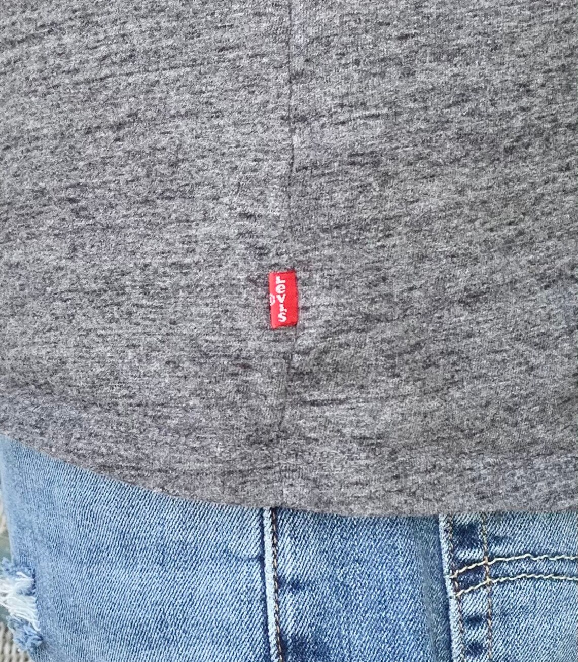 Reworked Tee Levis T-shirt Split Tee/spliced Tee Ladies M Half Cropped ...