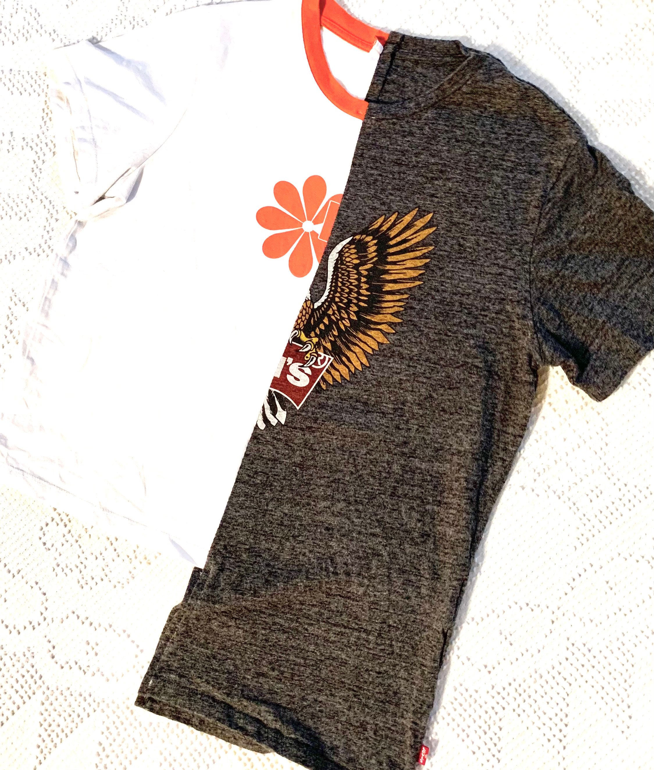 Reworked Tee Levi’s T-shirt Split Tee/spliced Tee Ladies M Half Cropped ...