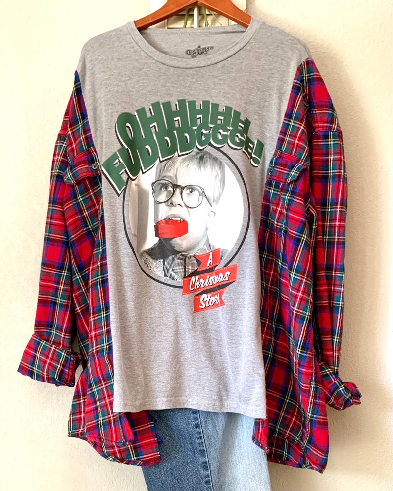 Reworked A Christmas Story Tee and Flannel Rework Sustainable Clothing ...
