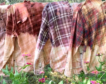 Distressed Flannel Shirt Bleached Flannel Womens Flannel - Etsy