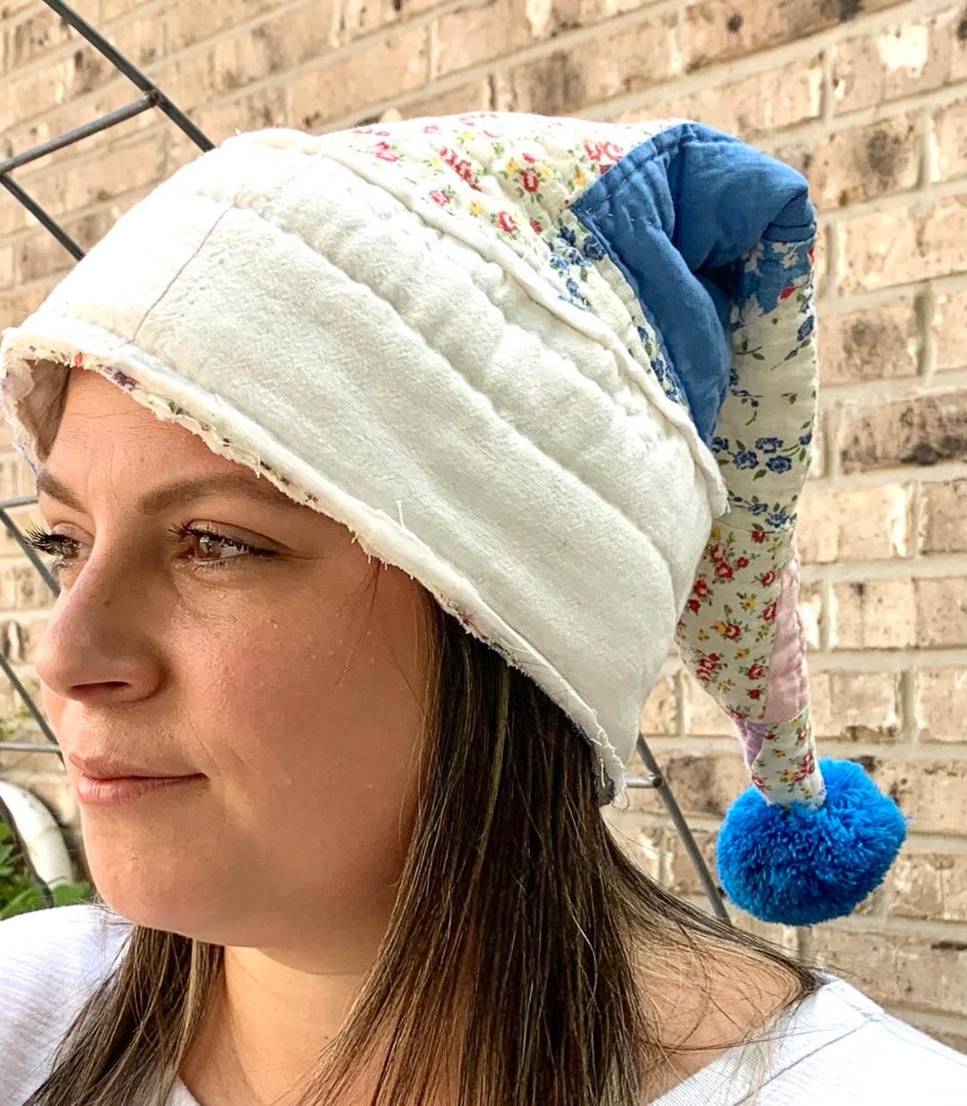 Rustic Primitive Style Vintage Quilt Santa Hat Made From Vintage Quilt ...