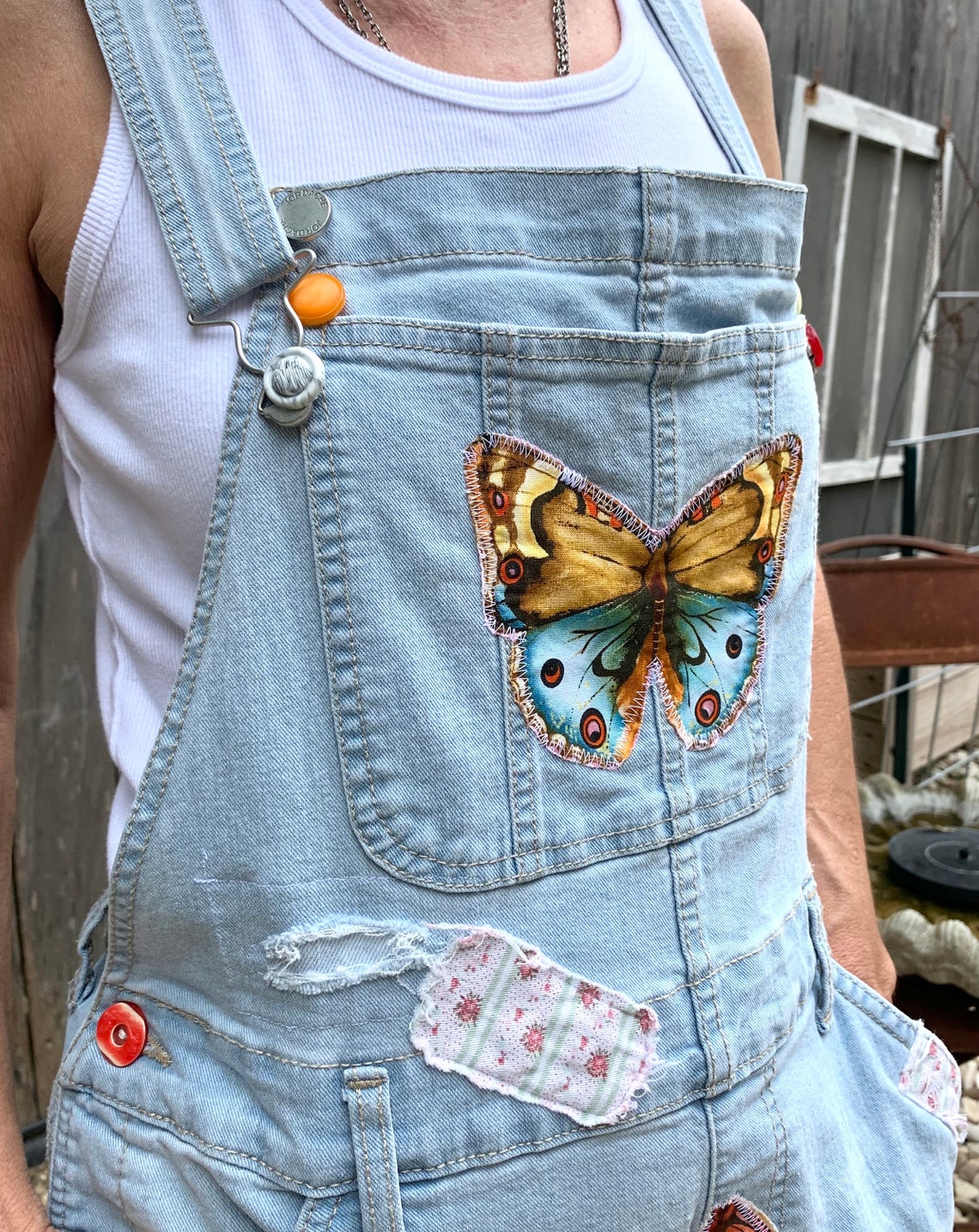 Ladies Small/medium/large Upcycled Oversized Distressed Embellished ...