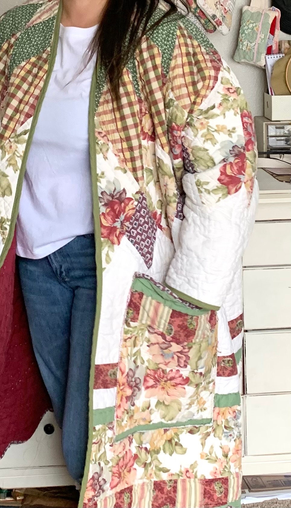 Vintage Quilt Coat Jacket Handmade Size 2xlarge Boho Trendy Quilt ...