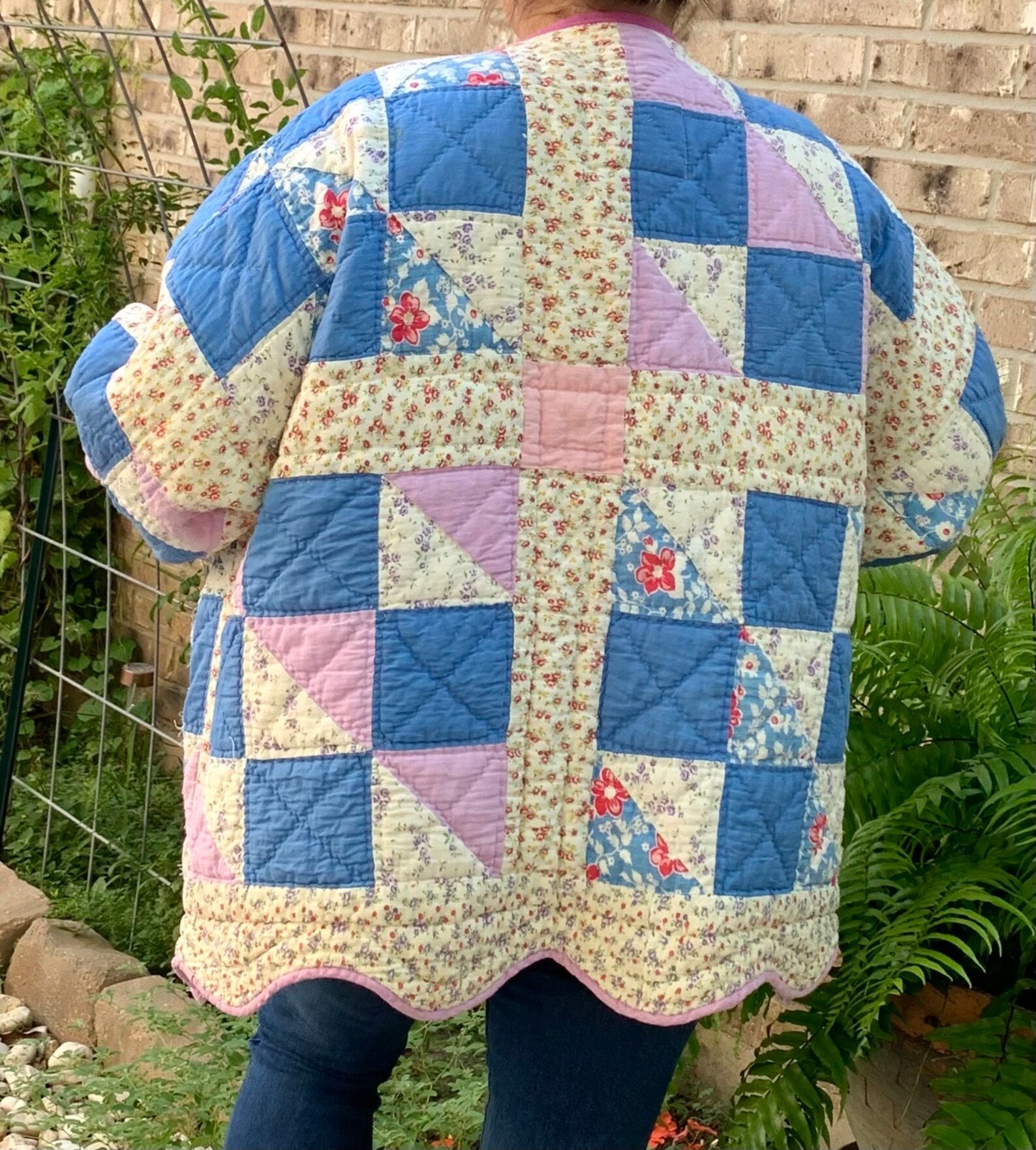 Vintage Quilt Coat Jacket Handmade Size X-large Boho Trendy Quilt ...