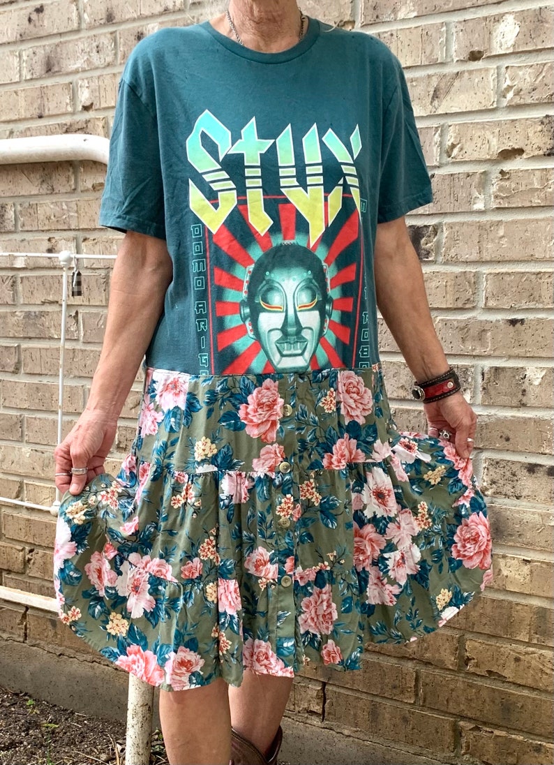 Styx T Shirt Dress Maxi Dress Reworked T Shirt Sustainable Small/medium ...