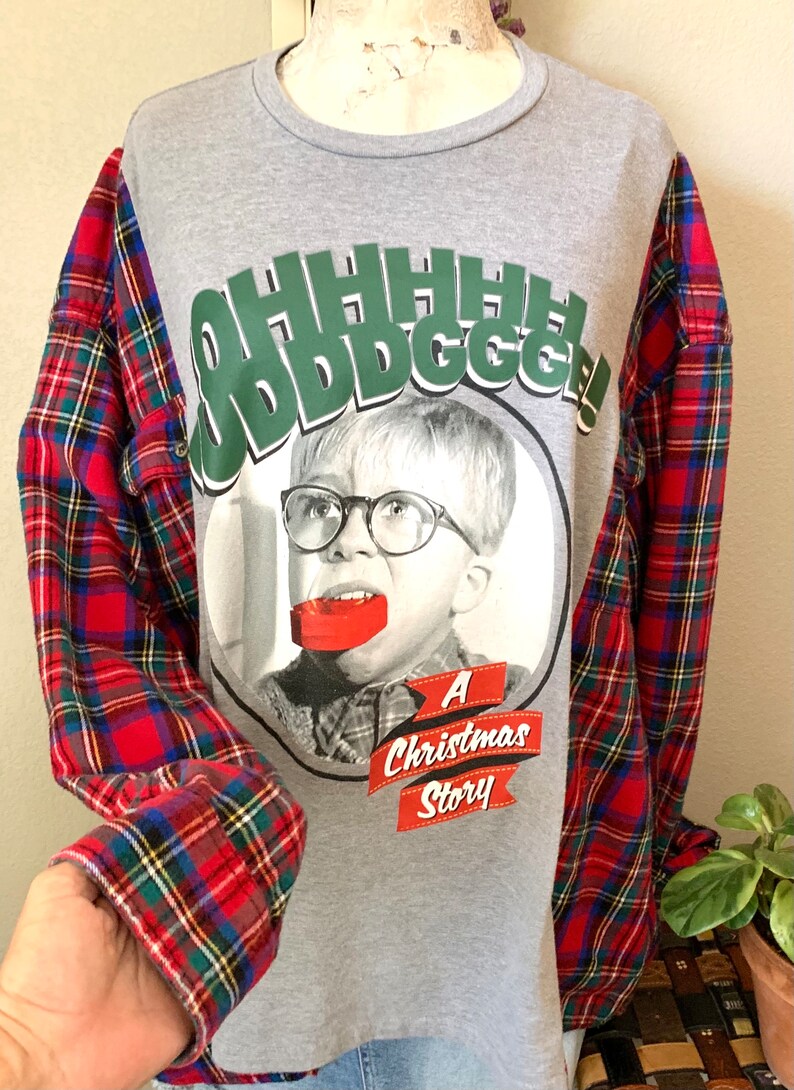 Reworked A Christmas Story Tee and Flannel Rework Sustainable Clothing ...