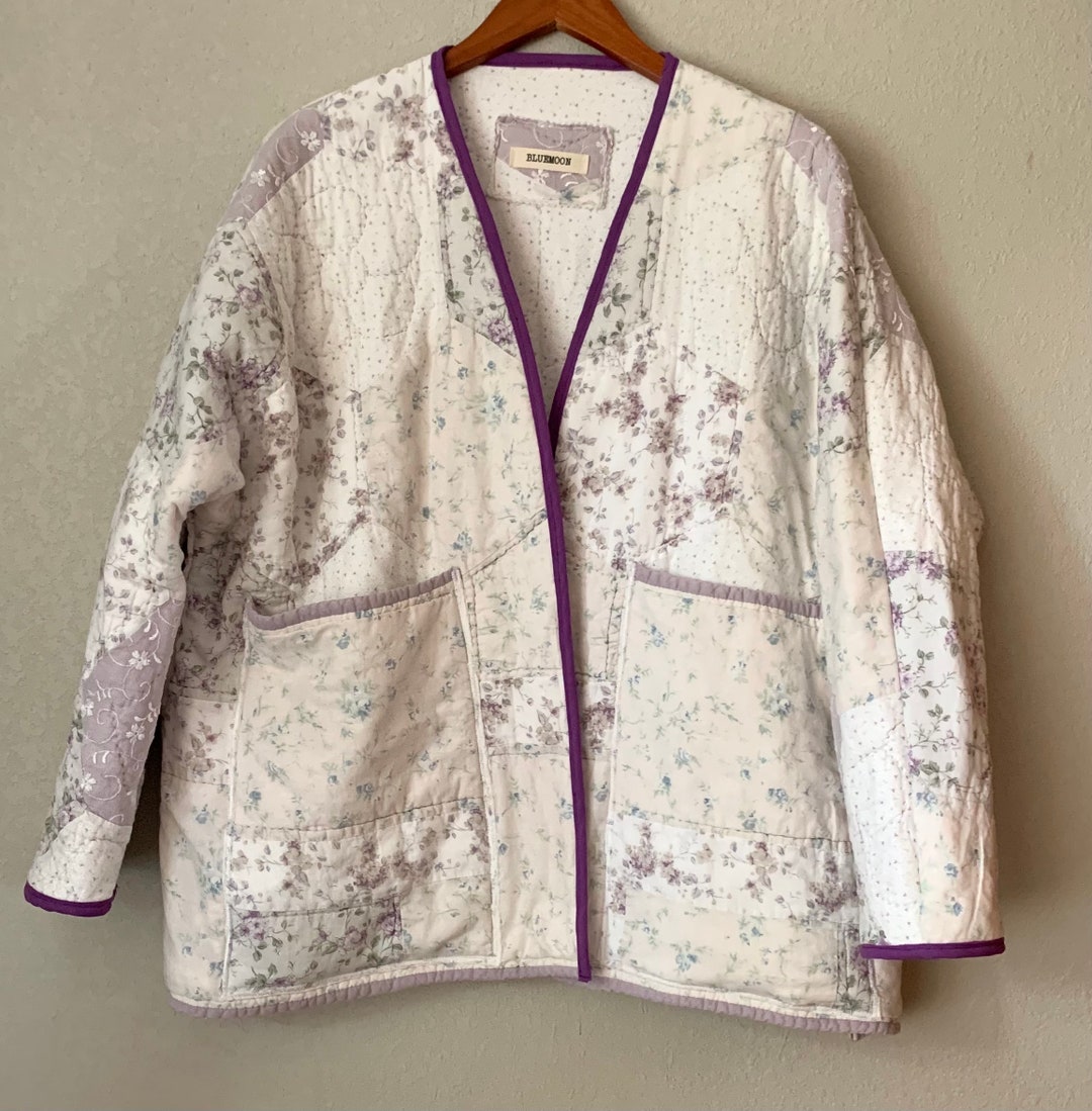Vintage Quilt Coat Jacket Handmade Size Large Boho Trendy Quilt ...