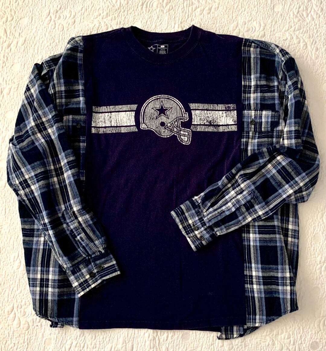 Dallas Cowboys Tee & Flannel Rework OSFM Sustainable Clothing Tops ...