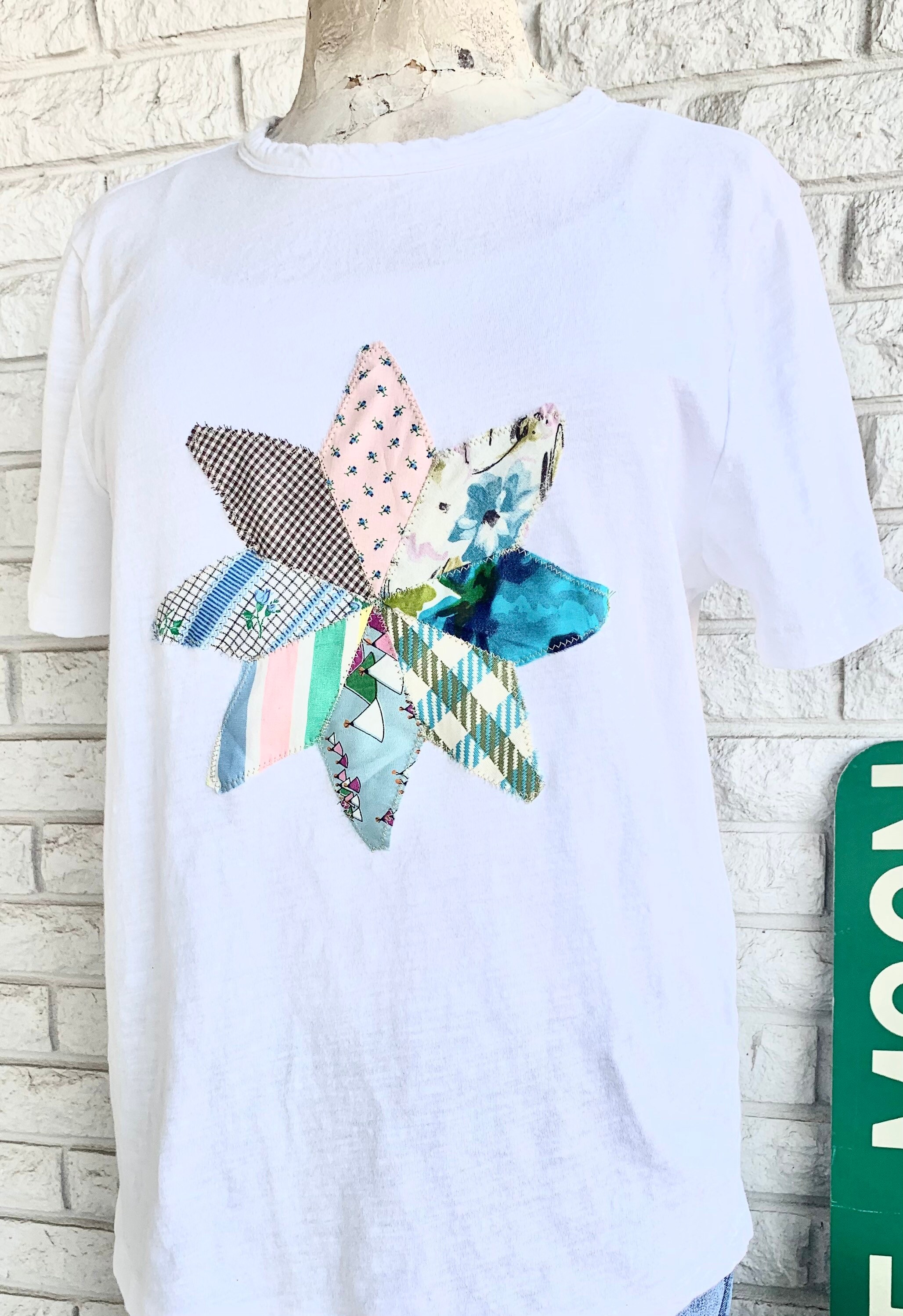 Vintage Quilt Block Ladies Medium Short Sleeve Tee T-shirt Spring ...