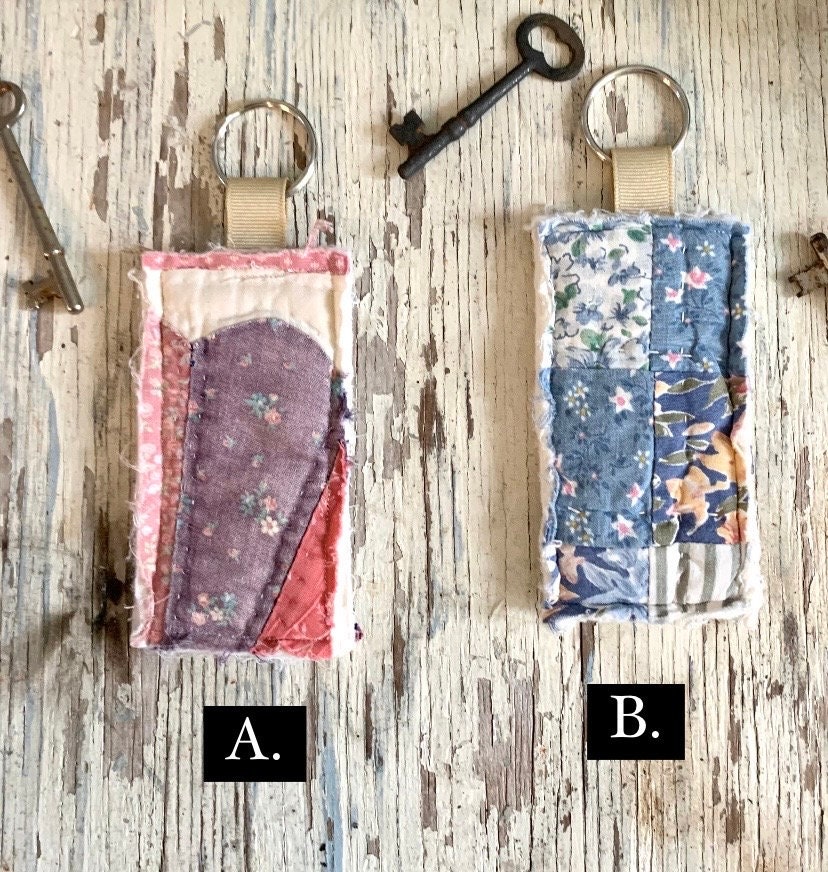 Vintage Quilt Keychain Key Fob Dresden Plate/patchwork Squares/circle ...