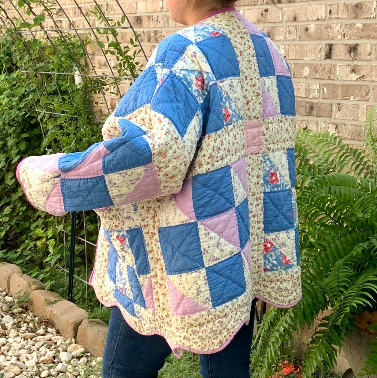 Vintage Quilt Coat Jacket Handmade Size X-large Boho Trendy Quilt ...